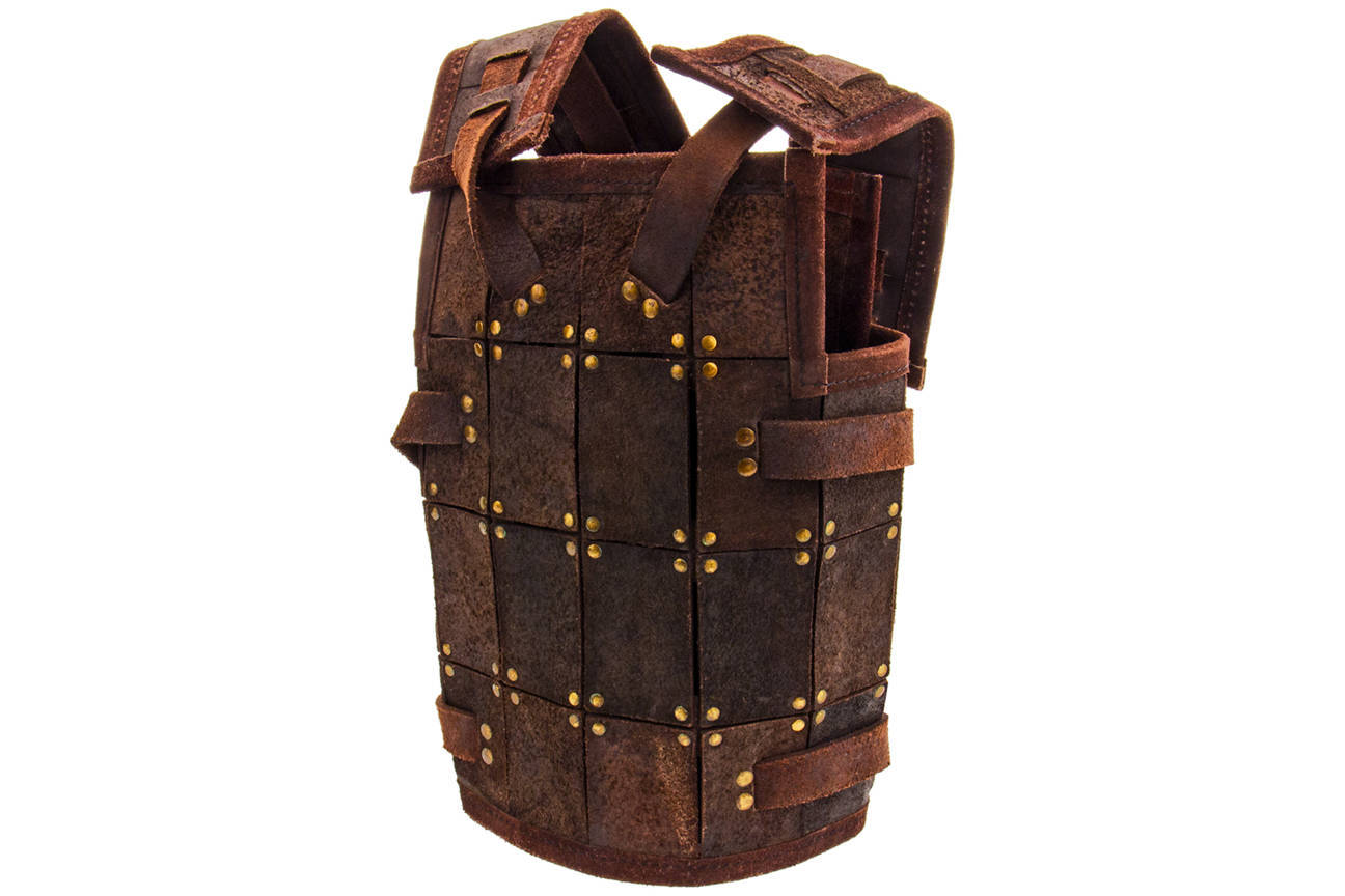 120502 Fighter leather Armour - Brown Rollespil rustning læder kvalitet ...