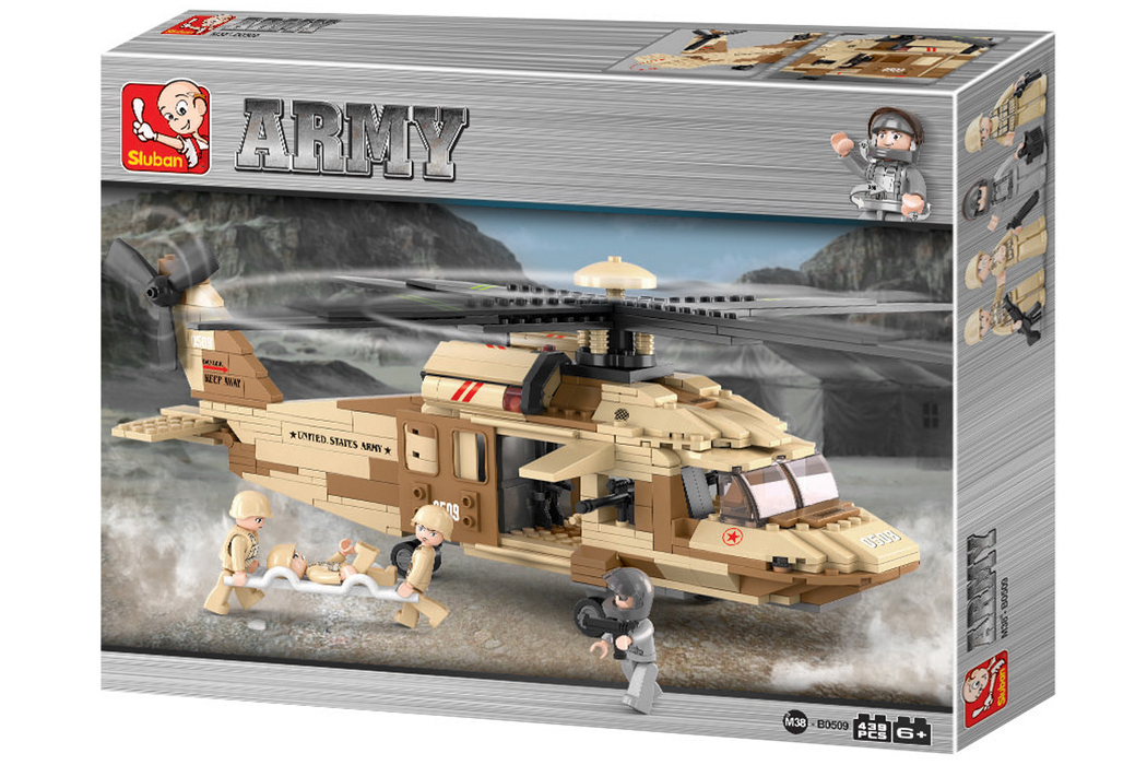 M38-B0509 BlackHawk Helicopter Sluban bygge klodser lego plast ...
