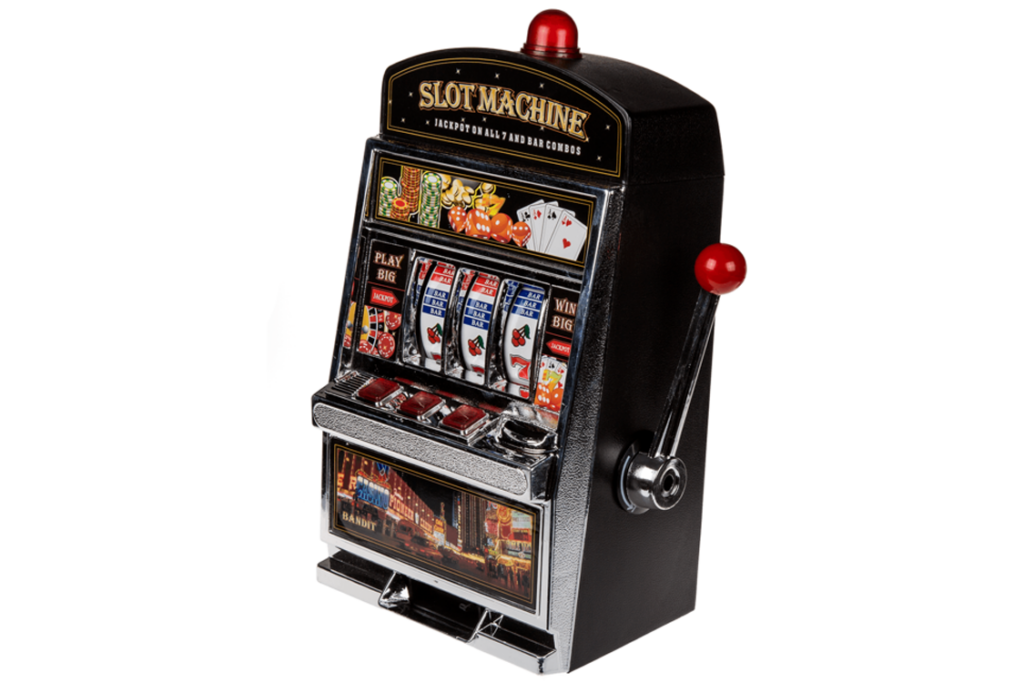 Køb Kæmpe Spilleautomat / Slot Machine med lys, lyd og sparebøsse ...