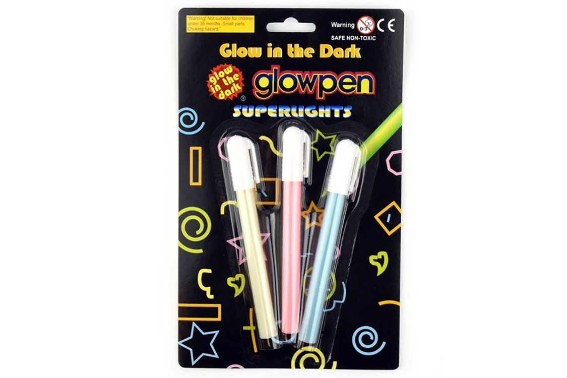 Køb Glow In Dark Pens Super Lights - 3 stk. - Rodes.dk