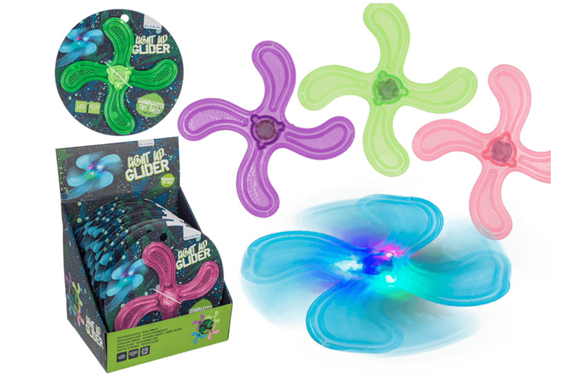 Køb Selvlysende LED Frisbee / Boomerang - Rodes.dk