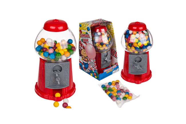 Mini tyggegummimaskine – 22 cm med 90 g kugler